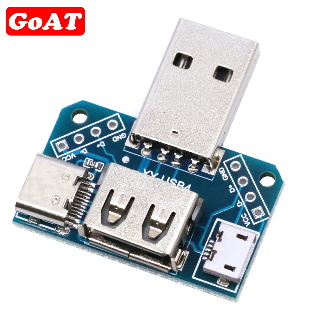 USB Head Switchboard Male USB Connector to Type c Micro Female USB 2.54 ...