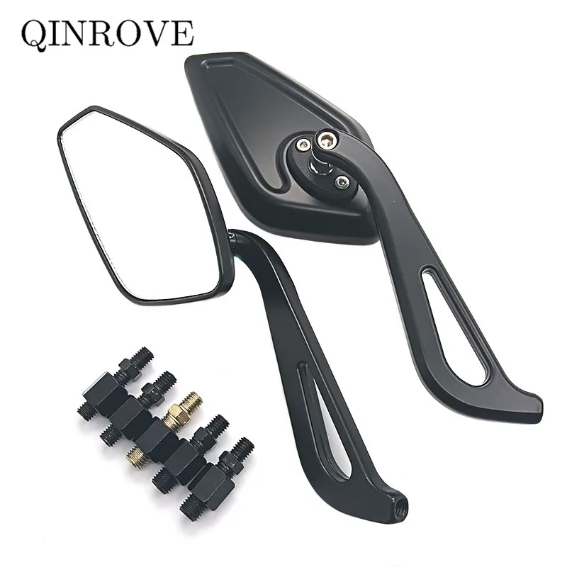 Aluminum-Alloy-Rearview-Mirror-Motorcycle-Scooter-Black-Side-Mirror ...