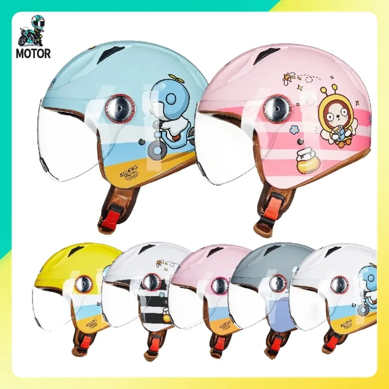 Child-Kids-Cute-Cartoon-Motorcycle-Helmet-Safety-Protective-Anti-Fall ...