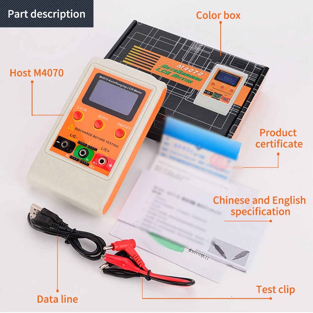 M4070 LCR Bridge Tester Capacitance Inductance Meter Automatic Range ...