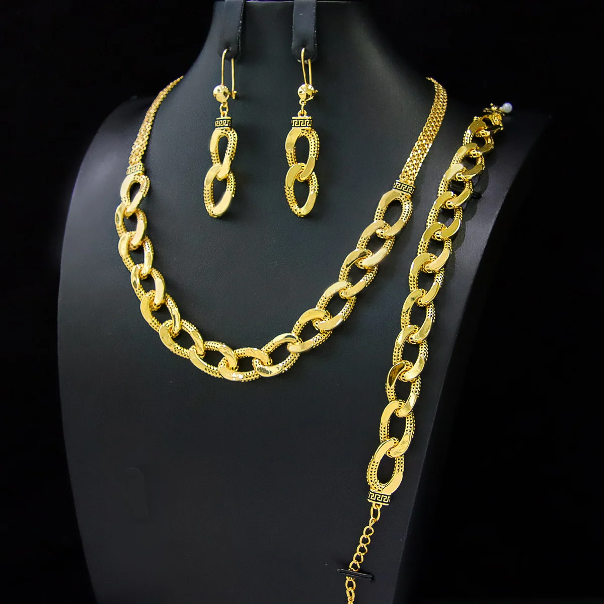 Arabic-Gold-Color-Necklace-Set-21k-Gold-Plated-Hollow-Cuban-Chic-Chains ...