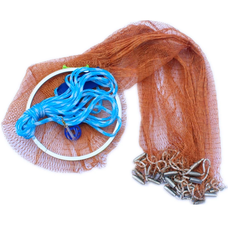Finefish-USA-Style-Cast-Net-With-Ring-Brown-Strong-Catch-Fish-Network ...
