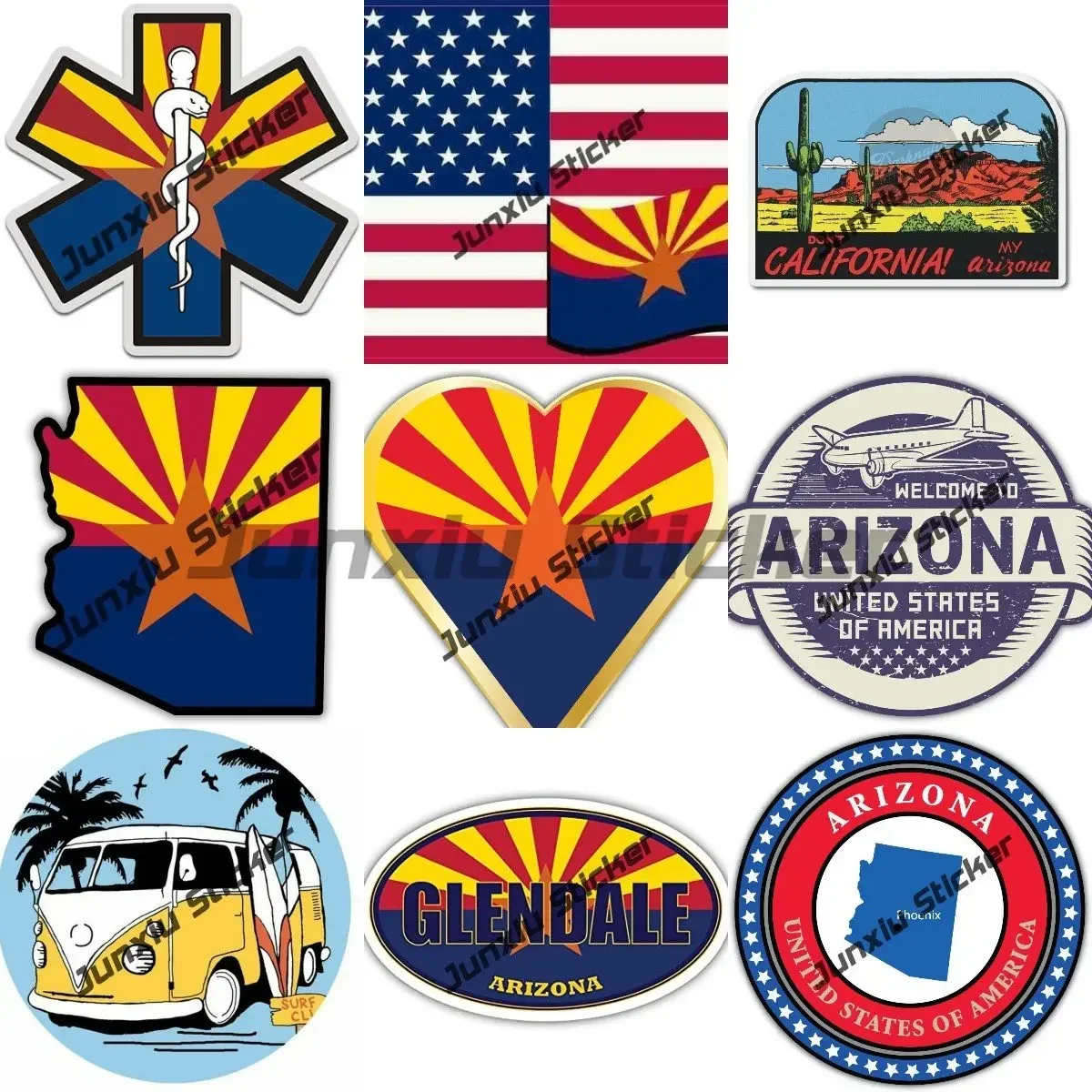 Arizona Emblem Decal Arizona Star of Life Sticker AZ Paramedic EMT EMS ...