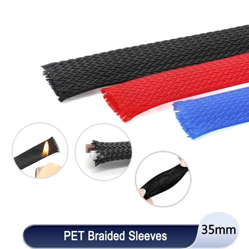 1-50m-PET-Expandable-Braided-Sleeve-35mm-High-Density-Insulation-Nylon ...
