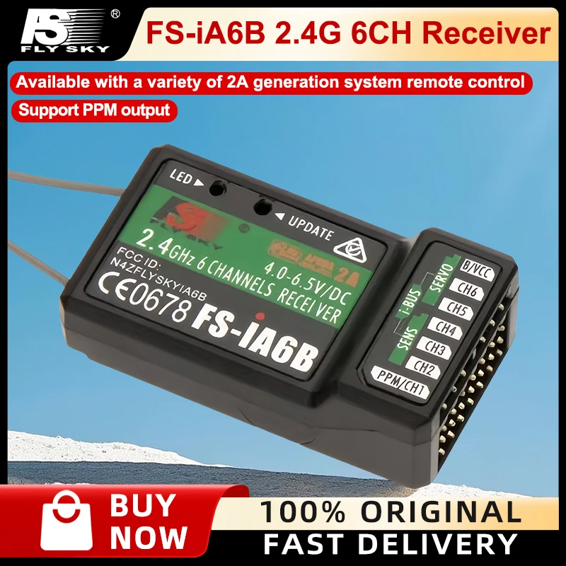 Flysky FS-iA6B 6-Channel Receiver Dual Return PPM Output with IBUS ...