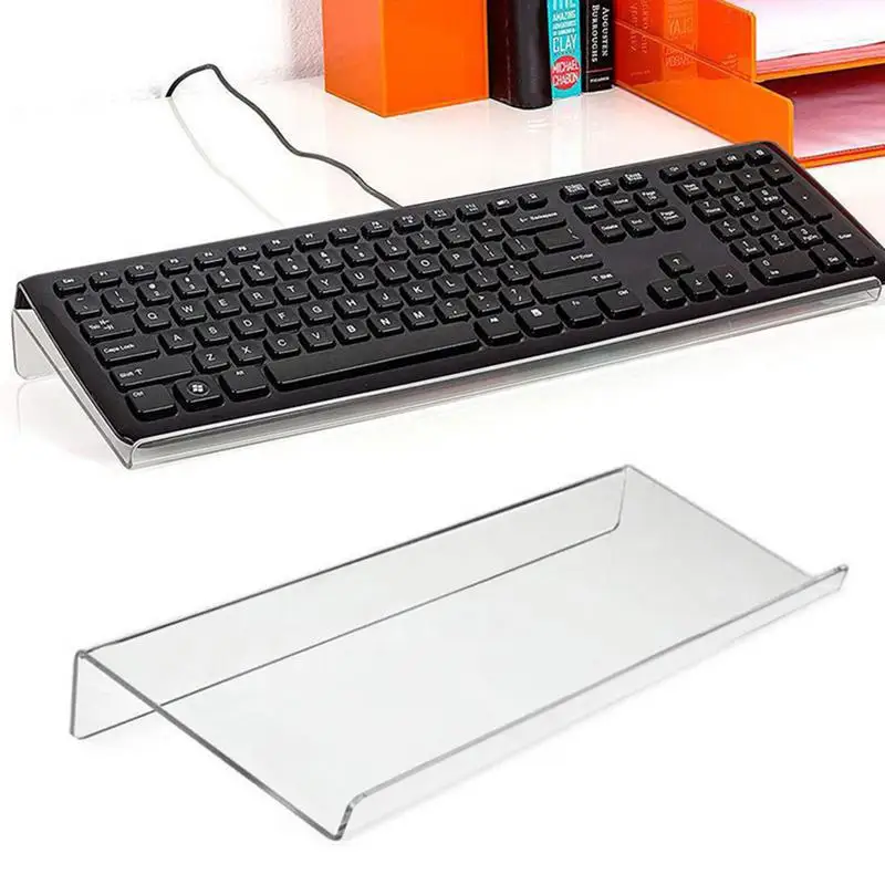 Acrylic-Computer-Keyboard-Stand-Clear-Keyboard-Riser-Lift-Tray-Non-slip ...