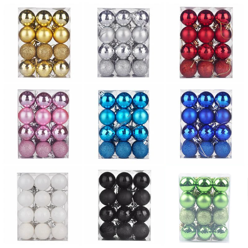 1Box-3Cm-Christmas-Plastic-Ball-Love-Heart-Color-Xmas-Tree-Pendant-Drop ...