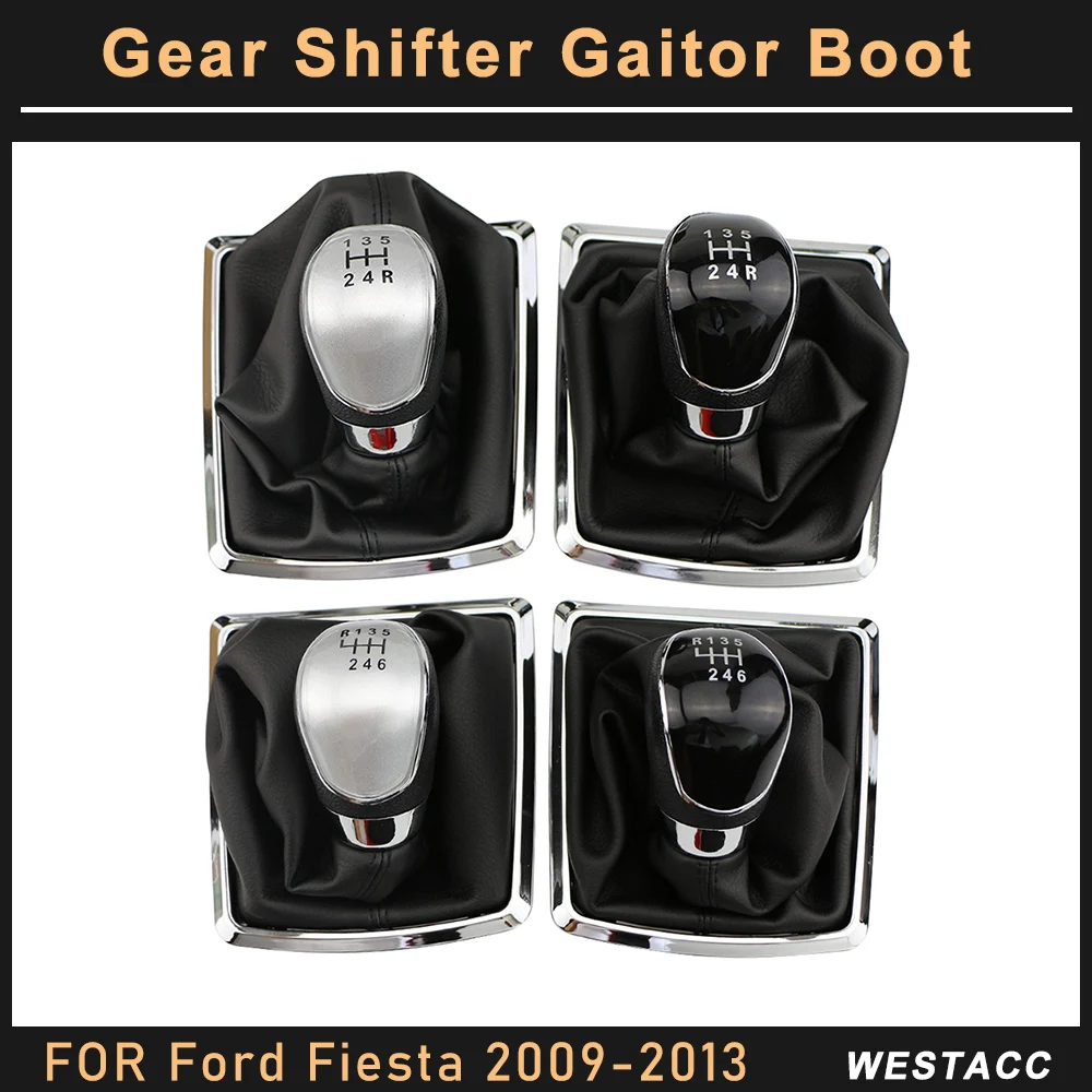 5-6-Speed-Car-Gear-Shift-Knob-Lever-Shifter-Collar-Gaitor-Boot-for-Ford ...