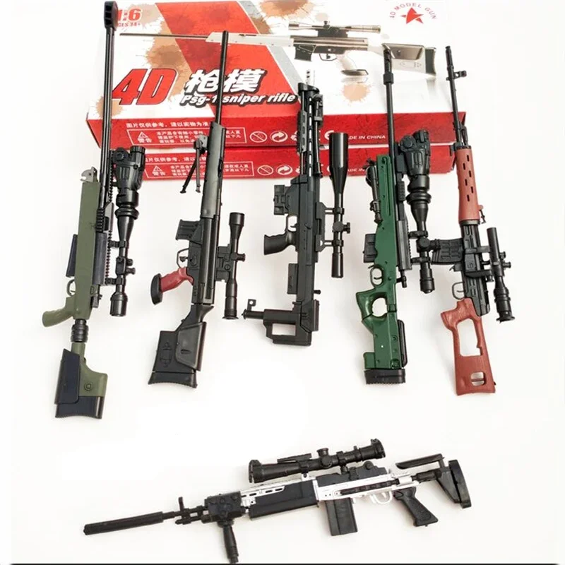 6Pcs/set 1/6 SVD AWM MK14 DSR PSG-1 TAC-50 Sniper Rifle Coated Model ...
