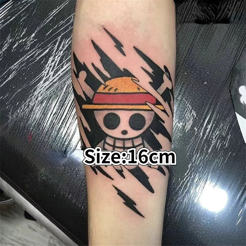 Anime-Temporary-Tattoos-Cartoon-Skull-Body-Art-Tatoo-Waterproof-Fake ...