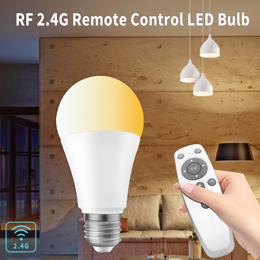 AC-85-265V-E27-12W-2-4G-RF-Remote-Control-LED-Light-Bulb-Dimmable ...