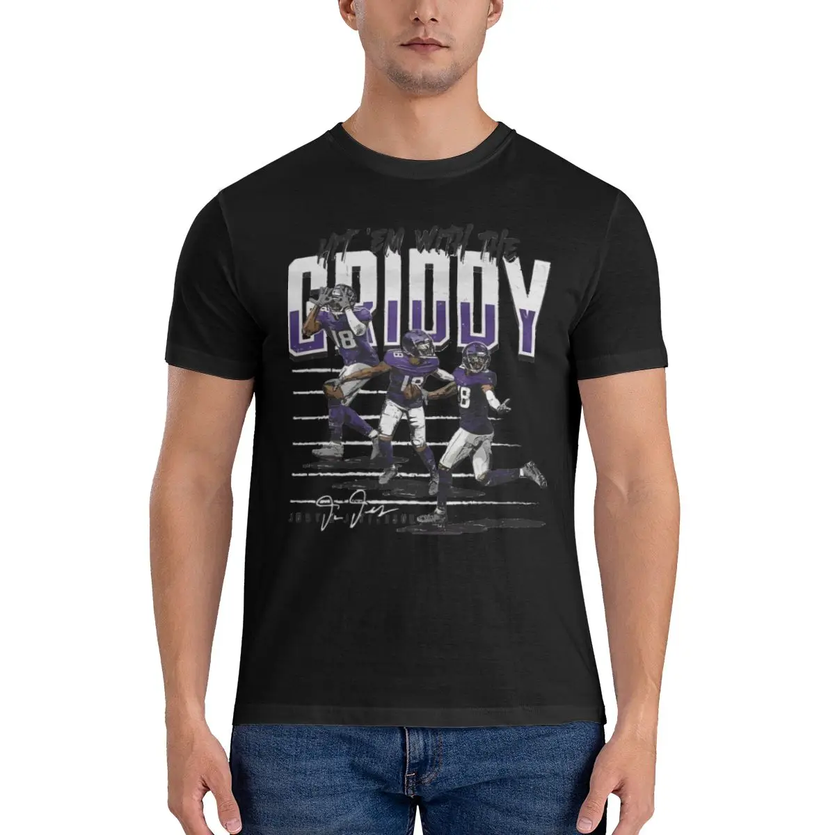 Men-s-Hit-Them-With-The-Griddy-T-Shirts-Justin-Jefferson-100-Cotton ...