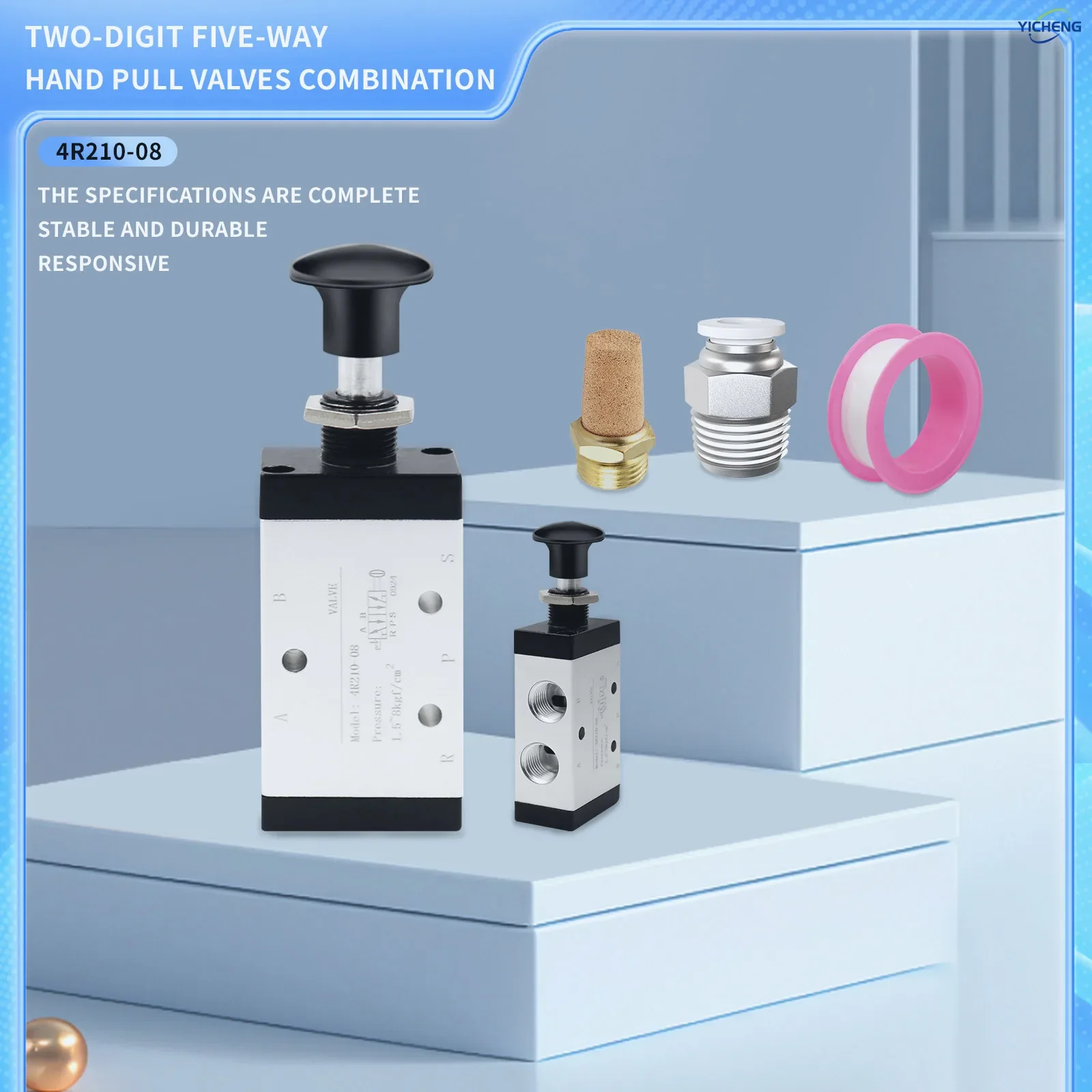 YICHENG-PNEUMATIC-5-Way-2-Position-Air-Hand-Lever-Operated-Valve-1-4 ...