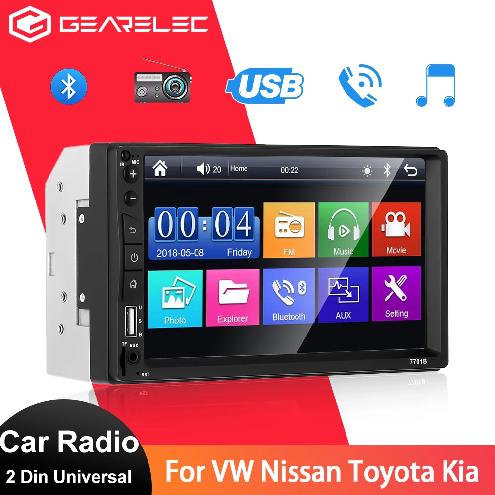 2 din Car Radio Stereo 7 Inch Touch Screen Multimedia Player Autoradio ...
