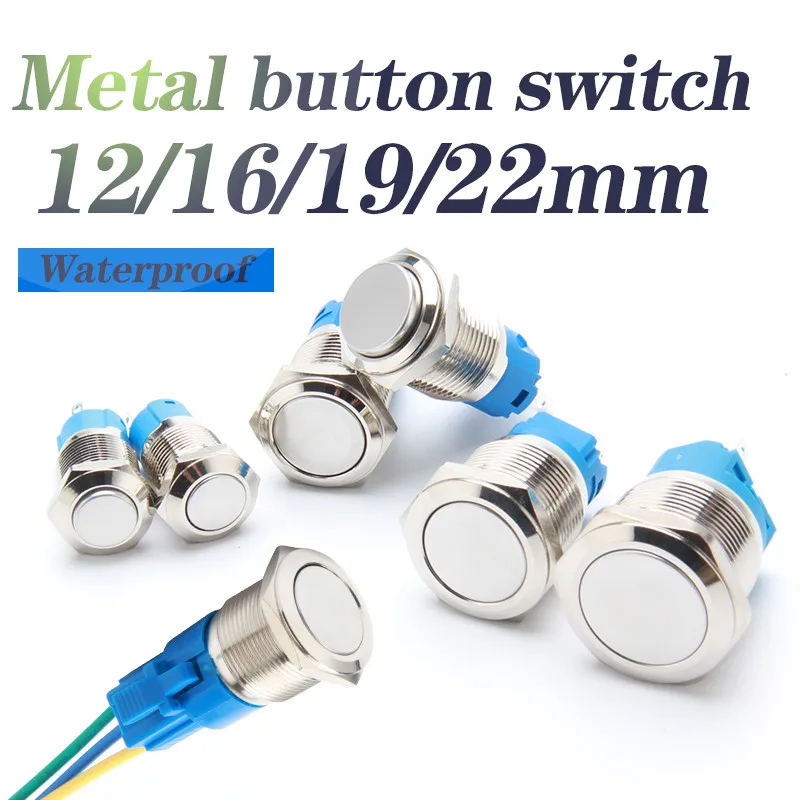 Metal Power Signal Switch | Switch 12v Waterproof | Metal Button Switch ...