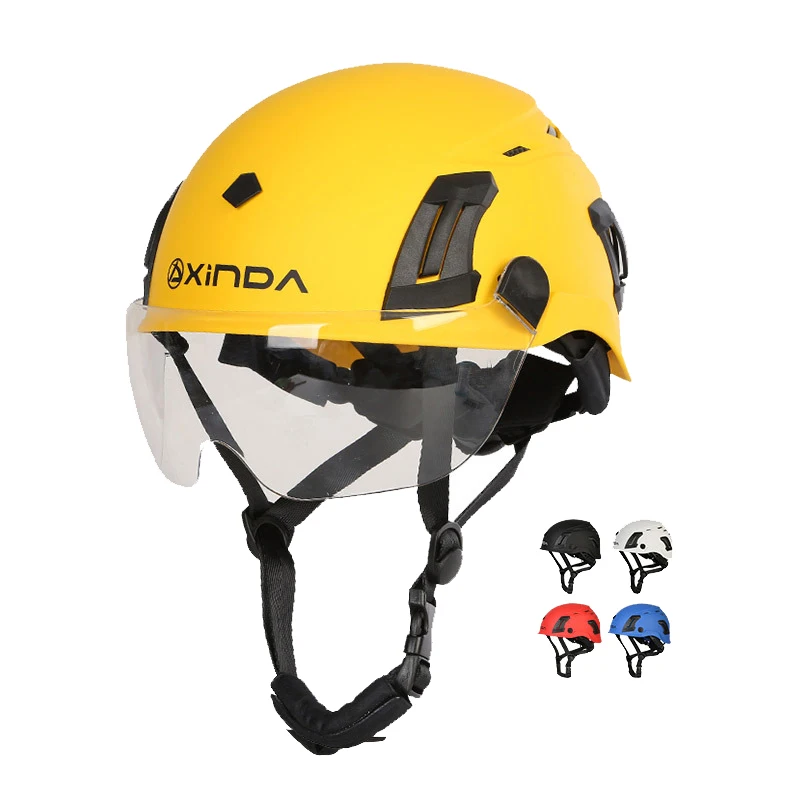 Outdoor-Safety-Helmet-with-Goggles-Light-Climbing-Helmet-Cave-Rescue ...