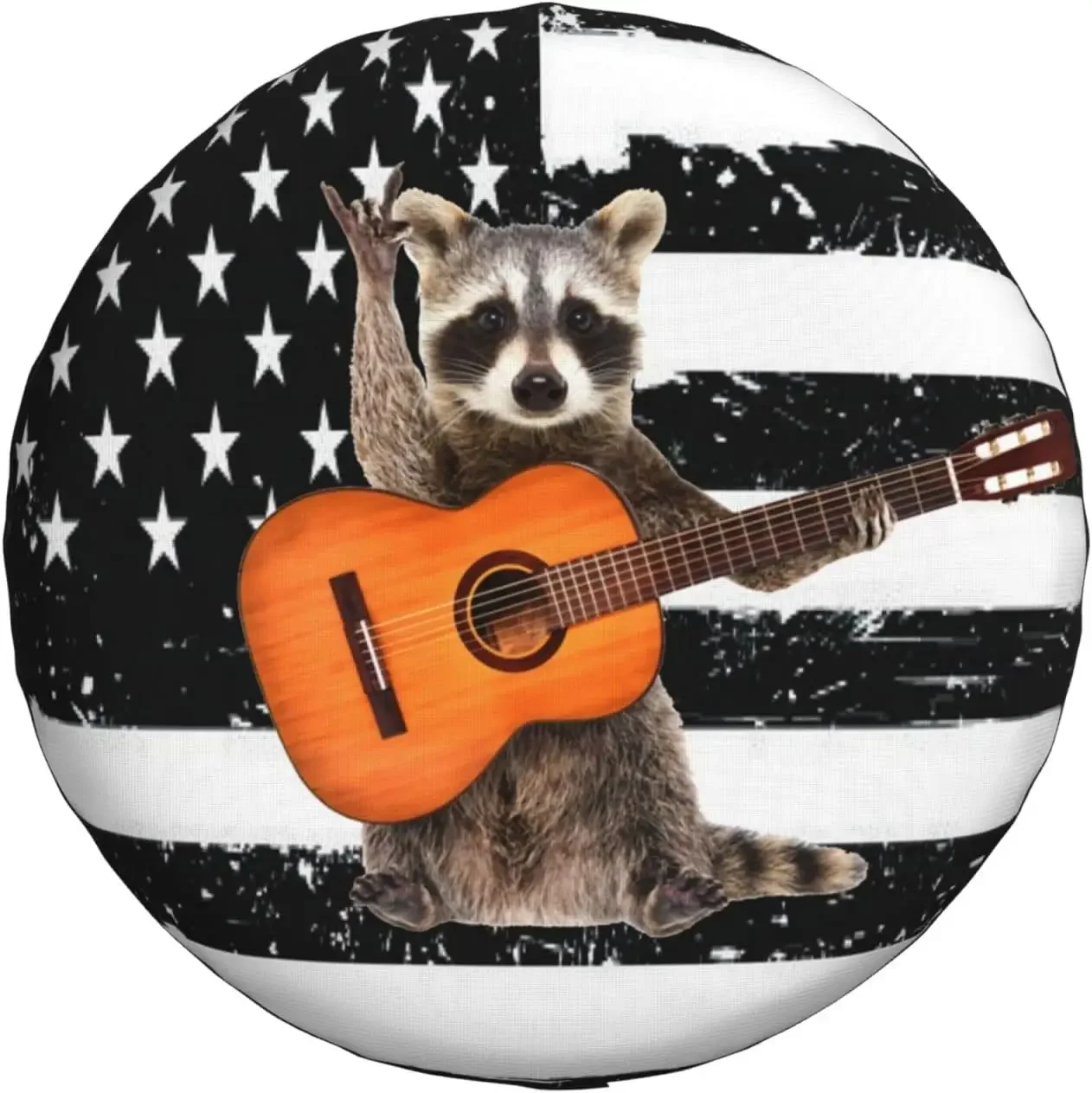 Cubierta-de-neum-tico-de-repuesto-de-mapache-con-bandera-blanca-y-negra ...