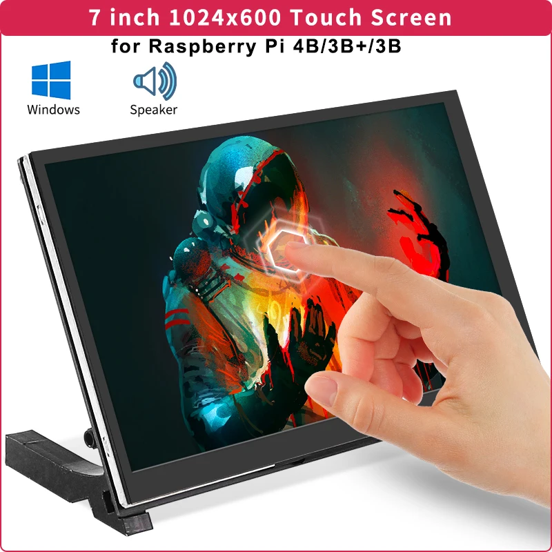 7 Inch Raspberry Pi 4 Touch Screen IPS Display Adjustable Backlight ...