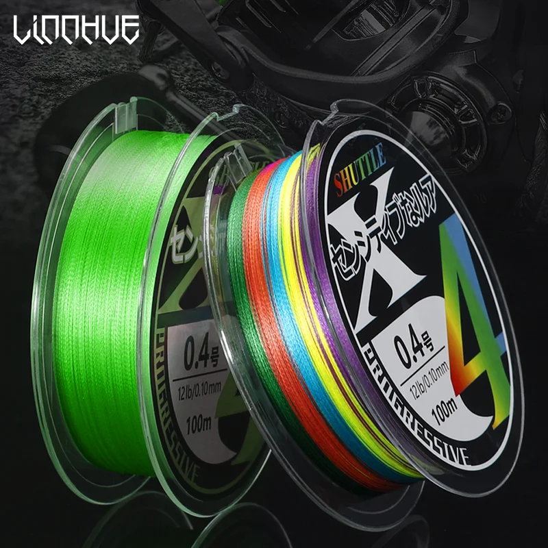 LINNHUE PE Braided Fishing Line 4 Strands 100M 7 Color Multifilament ...
