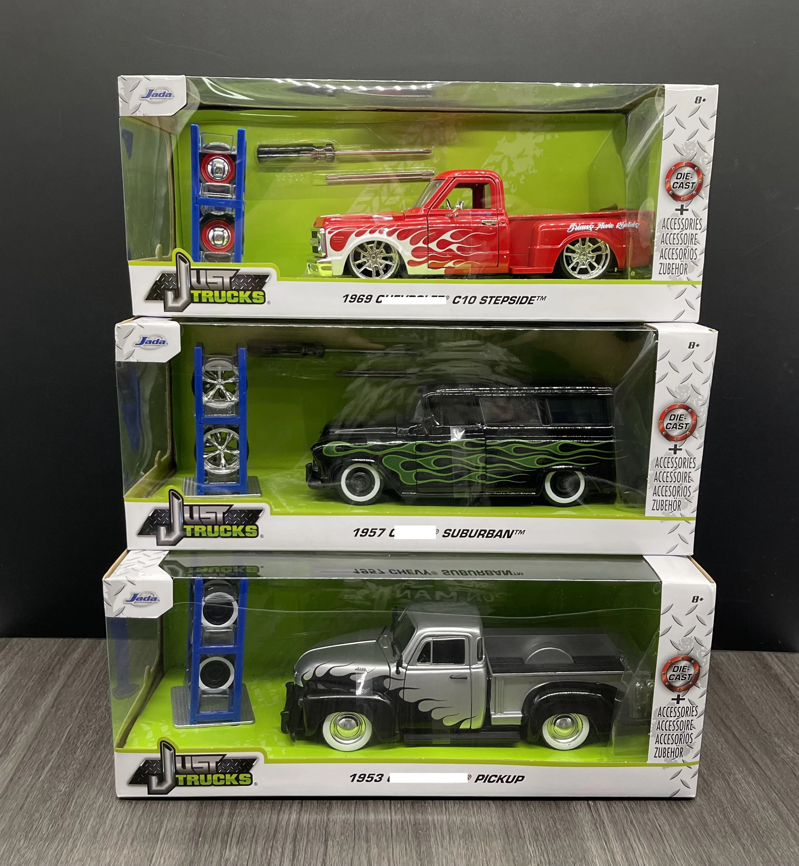 Jada Toys Just Trucks 1:24 1969 C10 Pickup Die cast Car RED with Tire ...