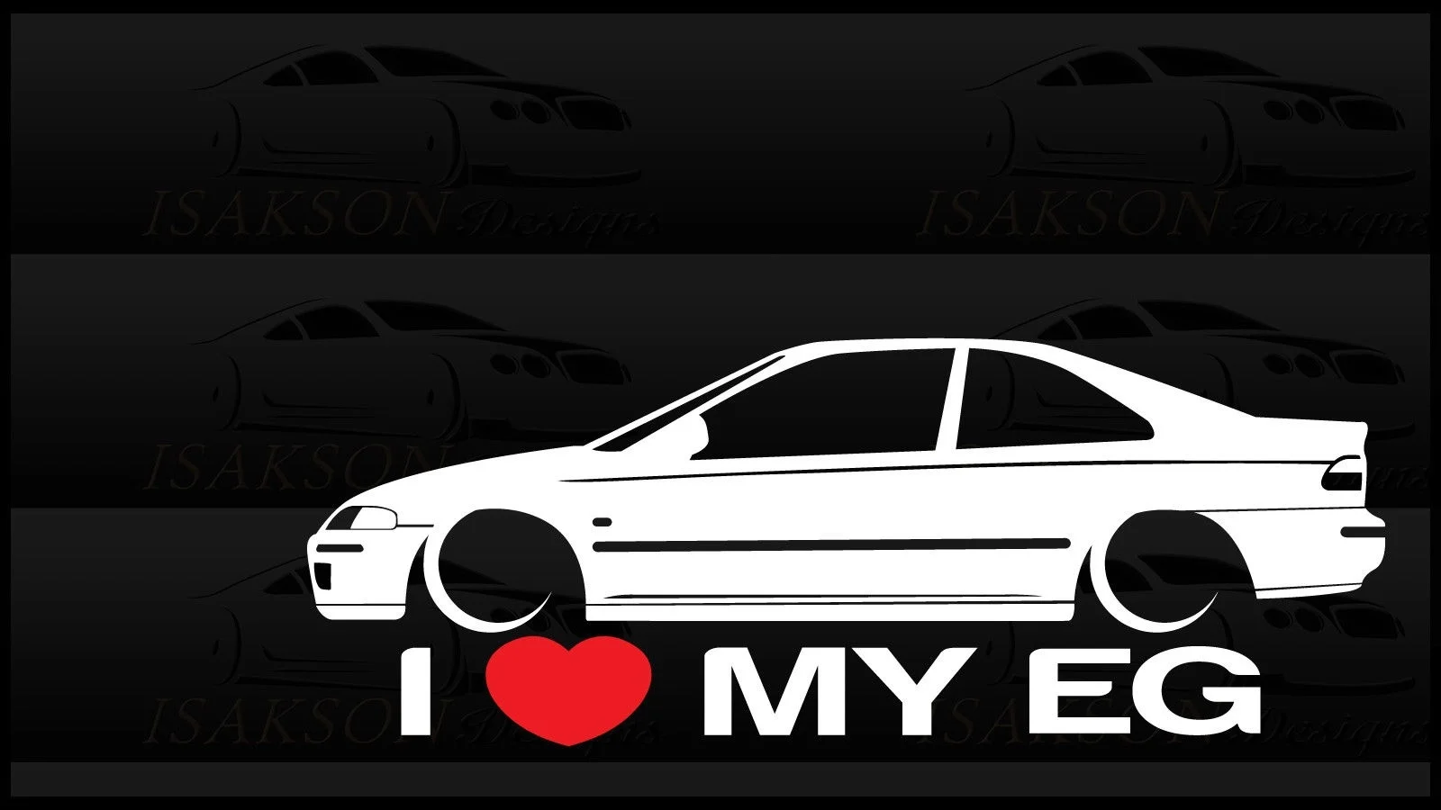 For 1pair/2pcs I Heart My Eg Sticker Love Slammed Low Jdm Civic Coupe ...