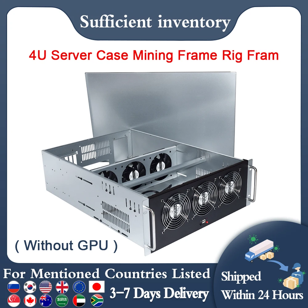 6 Gpu To 8 Gpu 4u Server Case Mining Frame Rig Fram Motherboard Housing ...