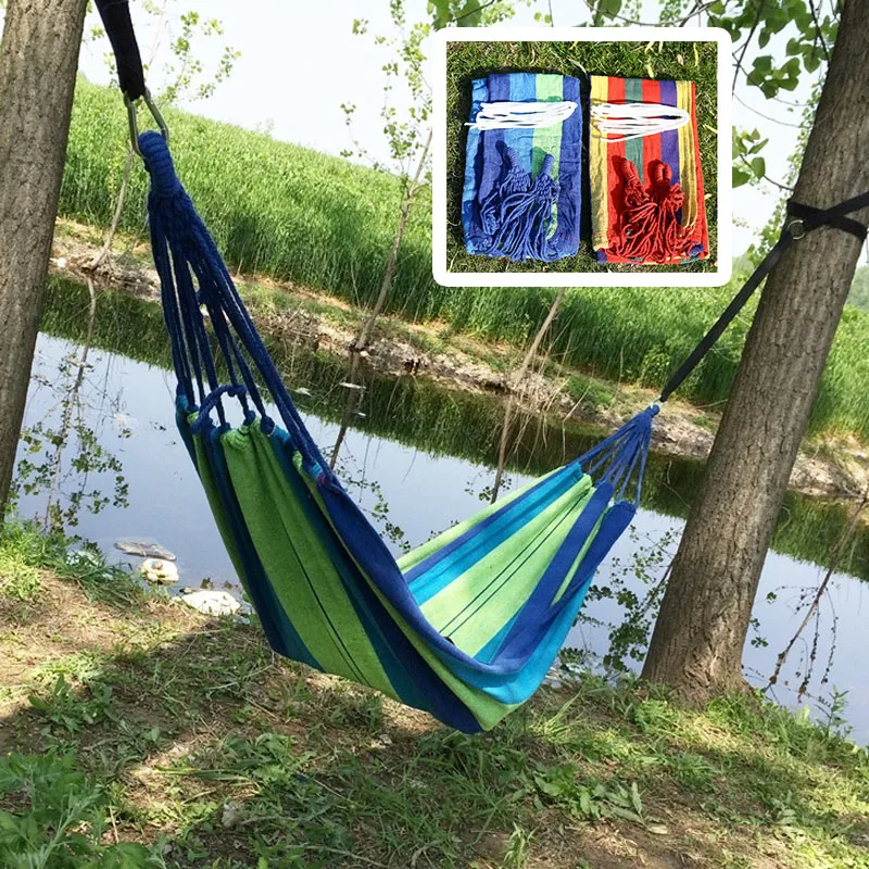 280*80cm Canvas Hammock Home Garden Anti-Rollover Colorful Hanging Bed ...