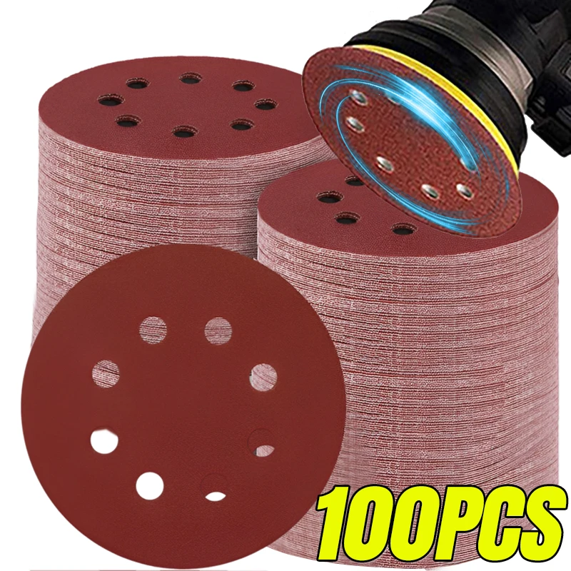 8Holes Sandpaper Woodworking Metal Grinding Disc Abrasive Polishing ...