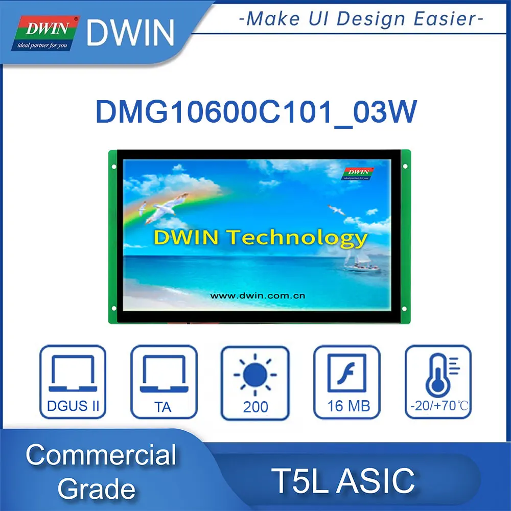 DWIN 10.1 " Smart LCD Module 1024*600 IPS Touch Screen HMI TFT Display ...