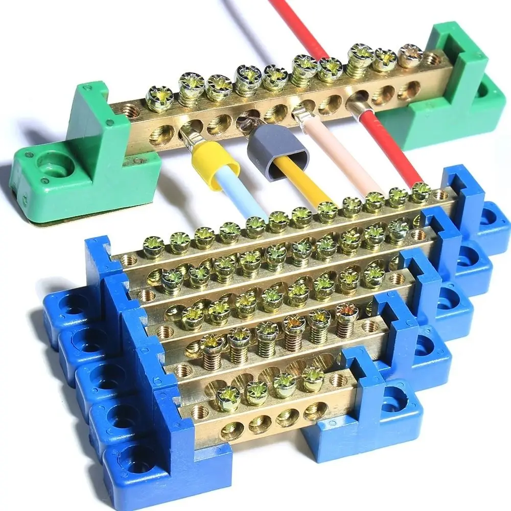 Copper-Screw-Terminal-Block-Bar-Wiring-Row-Zero-Ground-Brass-Strip ...