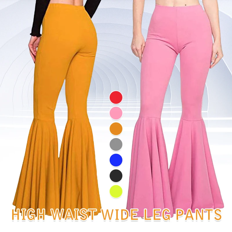 Women-High-Waist-Skinny-Flare-Pants-Slim-Fit-Stretchy-Trousers-Yoga ...