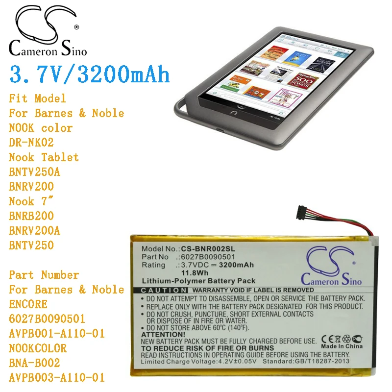 Cameron-Sino-3200mAh-E-book-E-reader-Battery-for-Barnes-Noble-NOOK ...