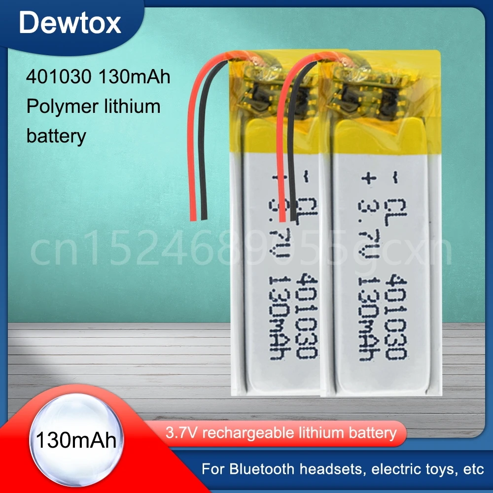 3-7V-130mAh-401030-Lithium-Polymer-Li-Po-li-ion-Rechargeable-Battery ...