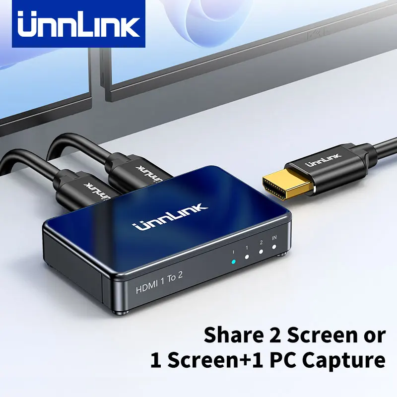 Unnlink-4K-HDMI-Splitter-1-en-2-salidas-Distribuidor-1x2-para-PC-a ...