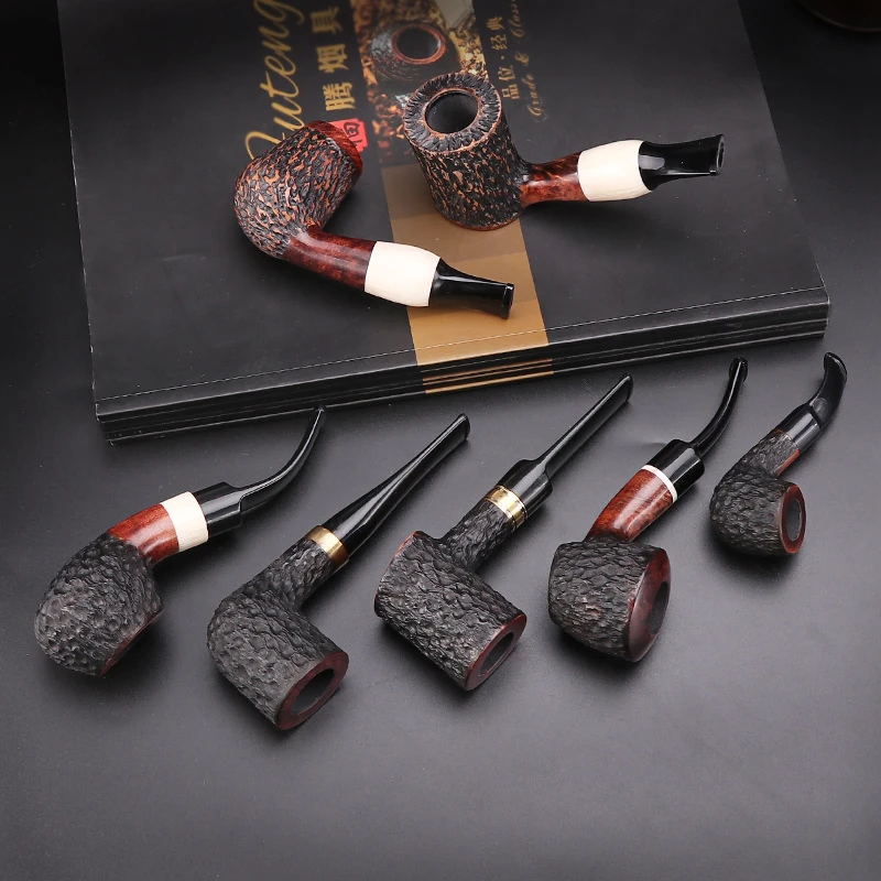 Portable Handmade Soild Wood Smoker Smoking Tobacco Pipe Vintage Wooden ...