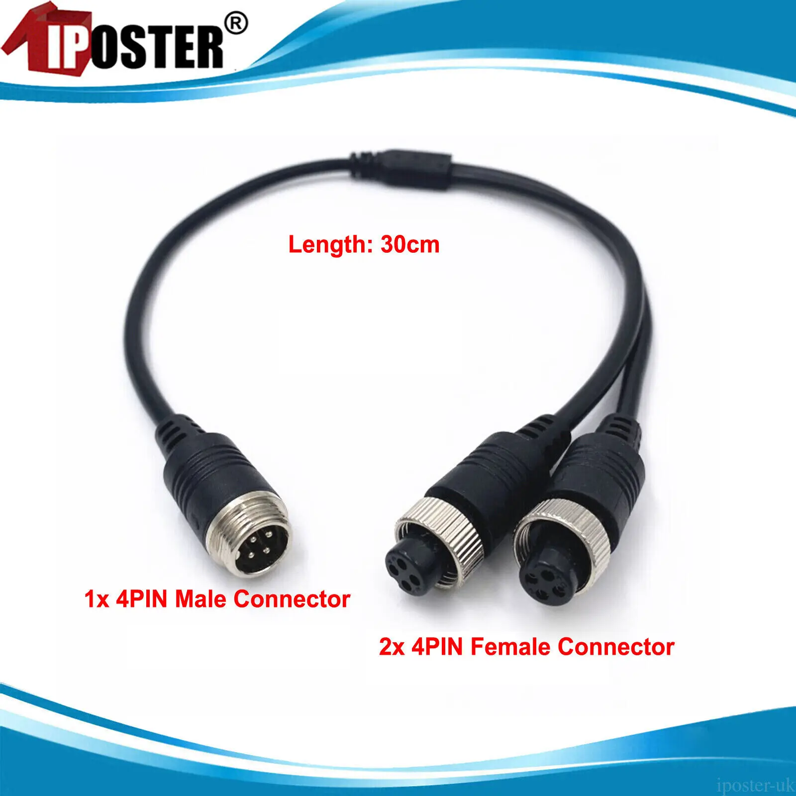 IPoster-4-PIN-Male-To-Female-Female-Connector-Split-Video-Cable-For-1 ...