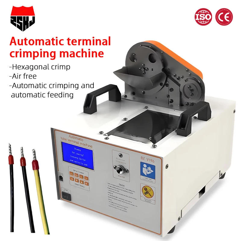 Máquina prensadora de terminales automática 2 en 1, pelado y prensado ...