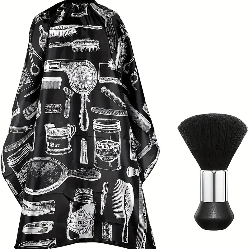 Barber-wrap-set-Waterproof-Hair-Cutting-Cape-with-Neck-Duster-Brush ...