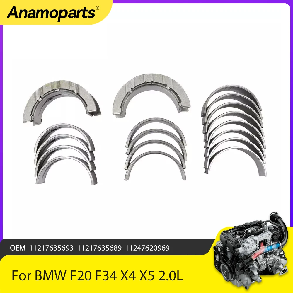 Engine Parts Crankshaft Bearing & Con Rod Oversize 0.25mm Kit Fit 2.0 L ...