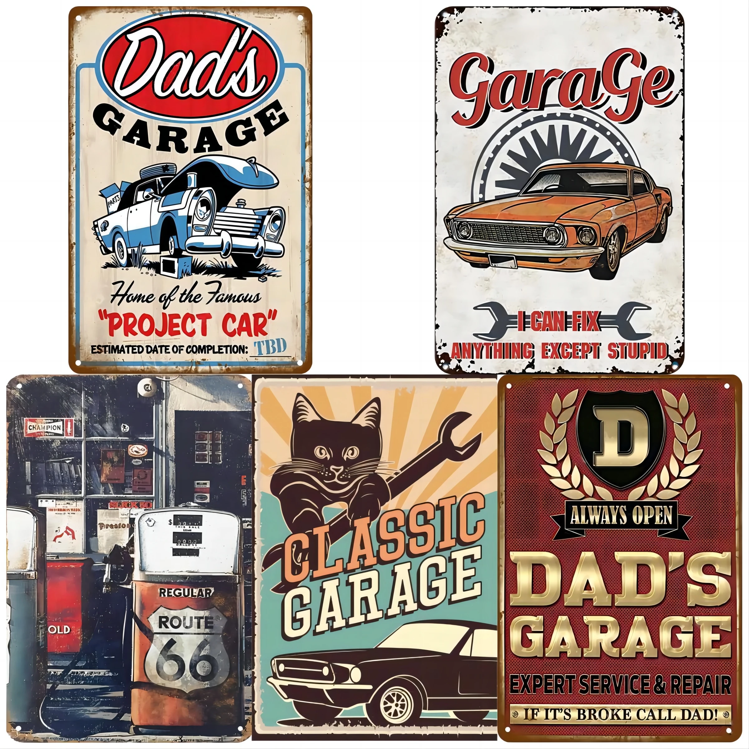 Metal-Tin-Signs-Vintage-Old-Signs-Metal-Vintage-with-Repair-Shop-Logos ...