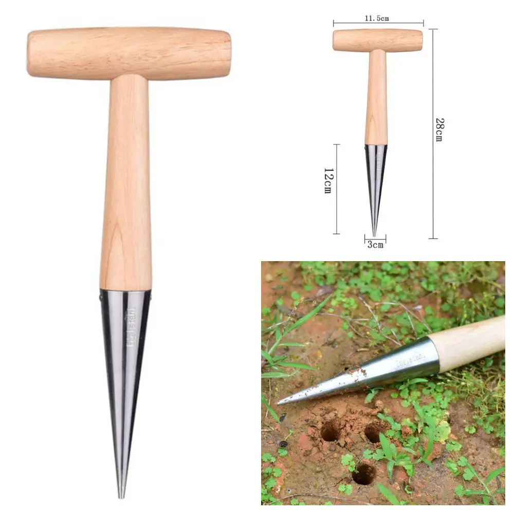 Home-Gardening-Wooden-Planting-Seeds-And-Bulbs-Tools-Hand-Digger ...