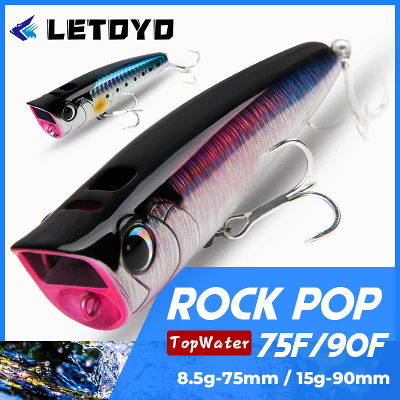 LETOYO-Topwater-Popper-Jet-Rock-POP-Floating-Fishing-Lures-8-5g15g ...