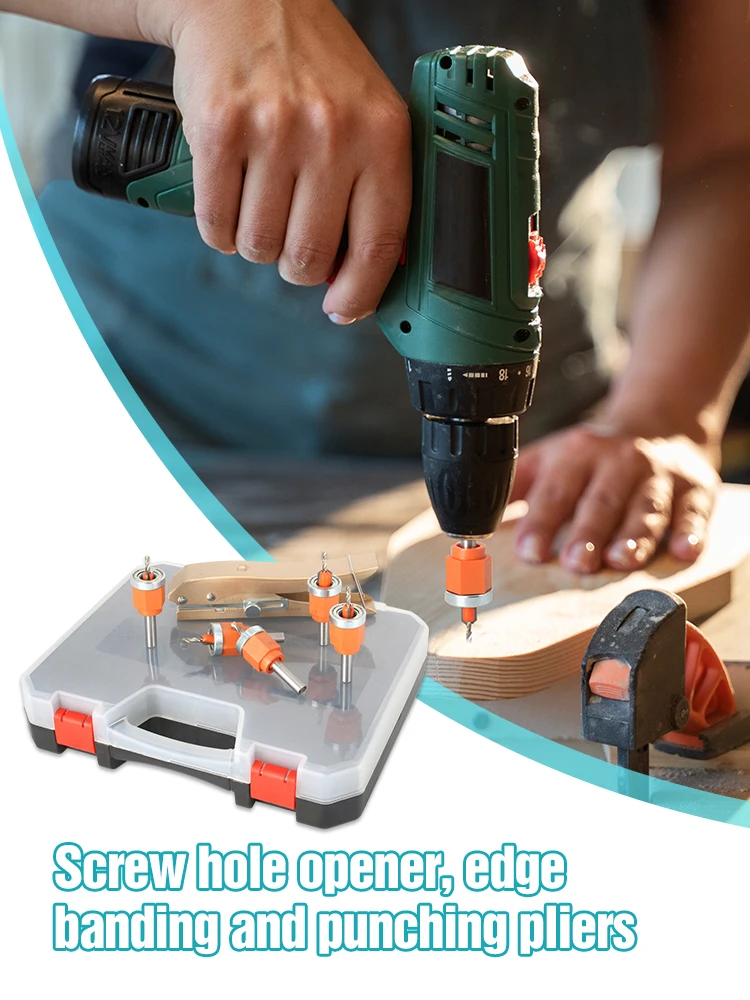 Forstner-Bit-Set-with-Edge-Banding-Punching-Pliers-Countersink-Drill ...