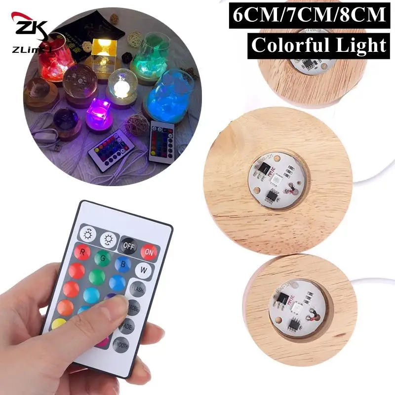 6cm-7cm-8cm-Round-Wood-Light-Base-for-Crystal-Glass-Resin-Art-Ornament ...