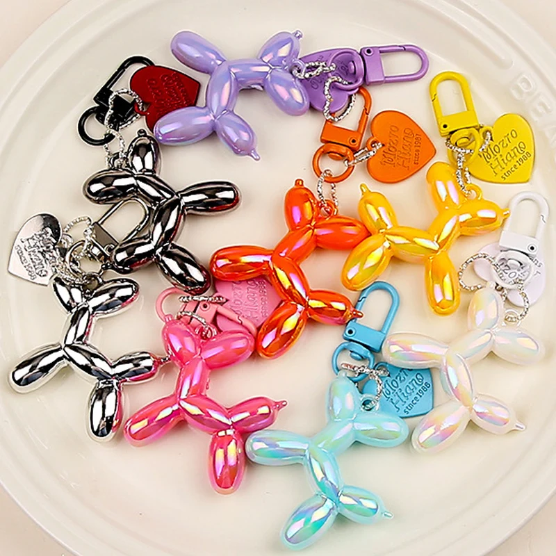Balloon Dog Charm Key Chain Acrylic Candy Color Dogs Bag Decor Pendant ...