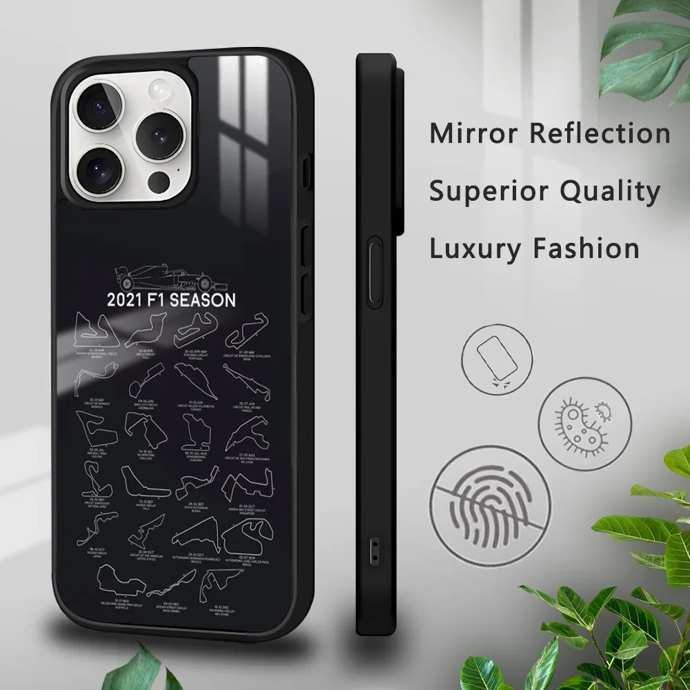 Formula 1 F1 Racing Circuit Phone Case For iPhone 16 15 14 13 12 11 Pro ...