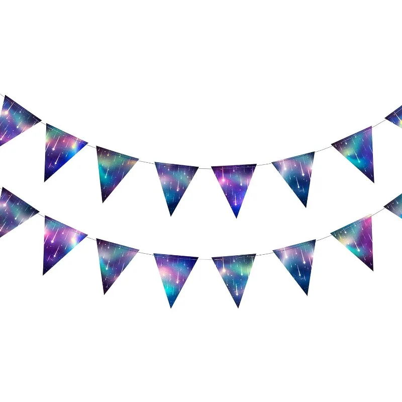 Dark Blue Purple Flag Banner Triangle Pennant Star Garland Decor ...
