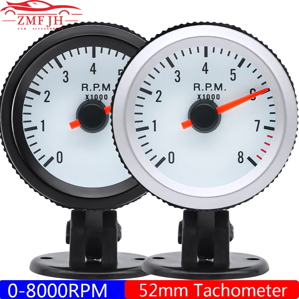 2-52mm-Auto-Car-Tacho-Gauge-0-8000RPM-Tachometer-Blue-LED-Pointer ...