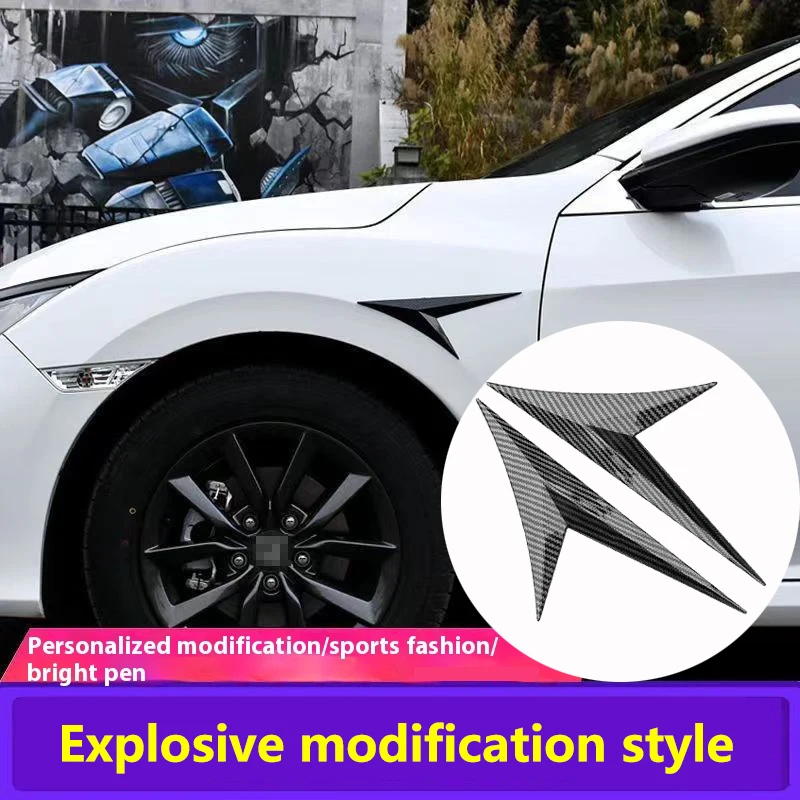 Universal-car-carbon-fiber-patterned-leaf-panels-side-wing-stickers ...