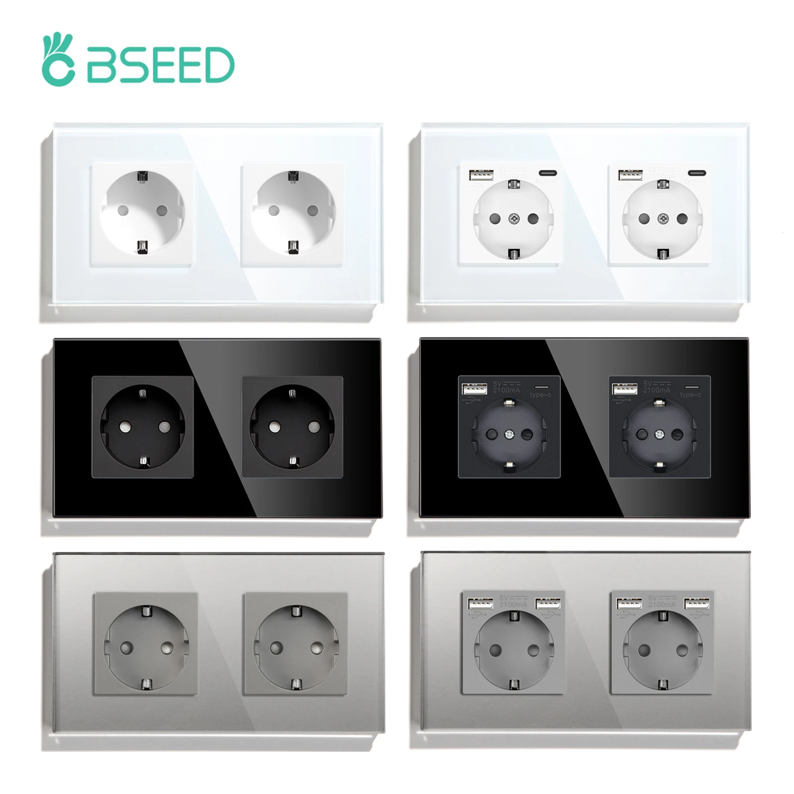 BSEED-Double-Wall-Socket-USB-Type-c-Power-Outlets-Crystal-Glass ...